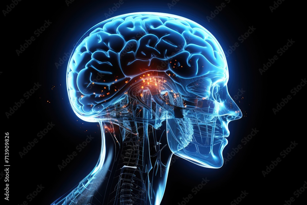 Stock-Illustration „Brain sectional imaging X-ray and CT scan technique ...