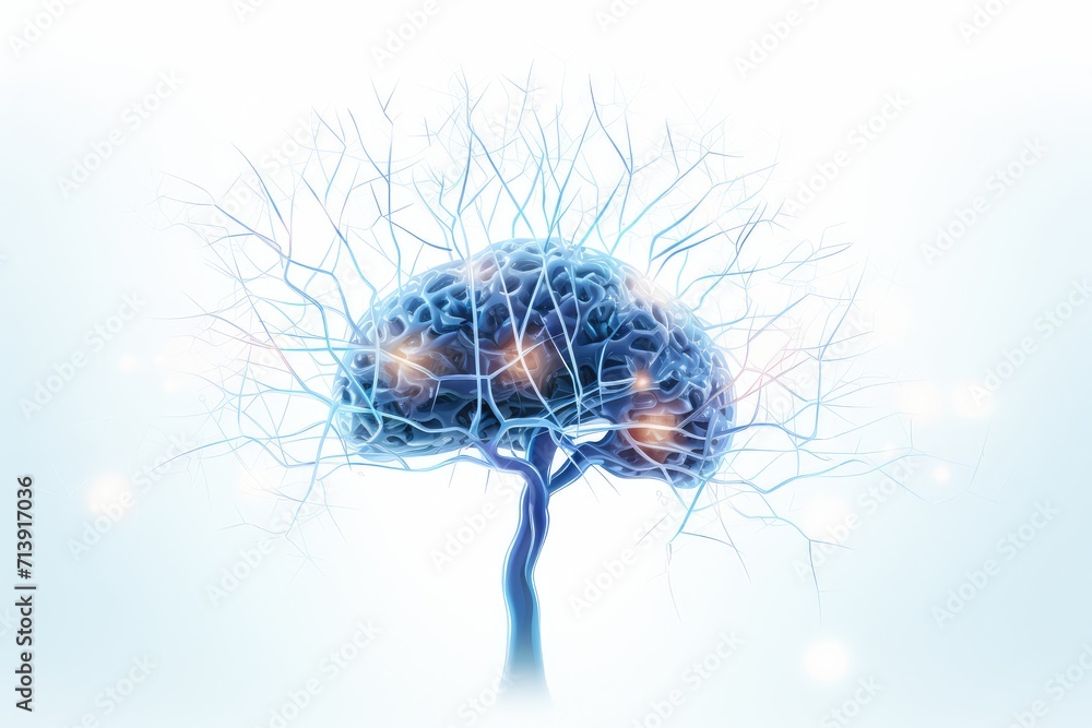 Neural Colorful Brain Nerve Cell Energy Connection, Brain Dots Pattern ...