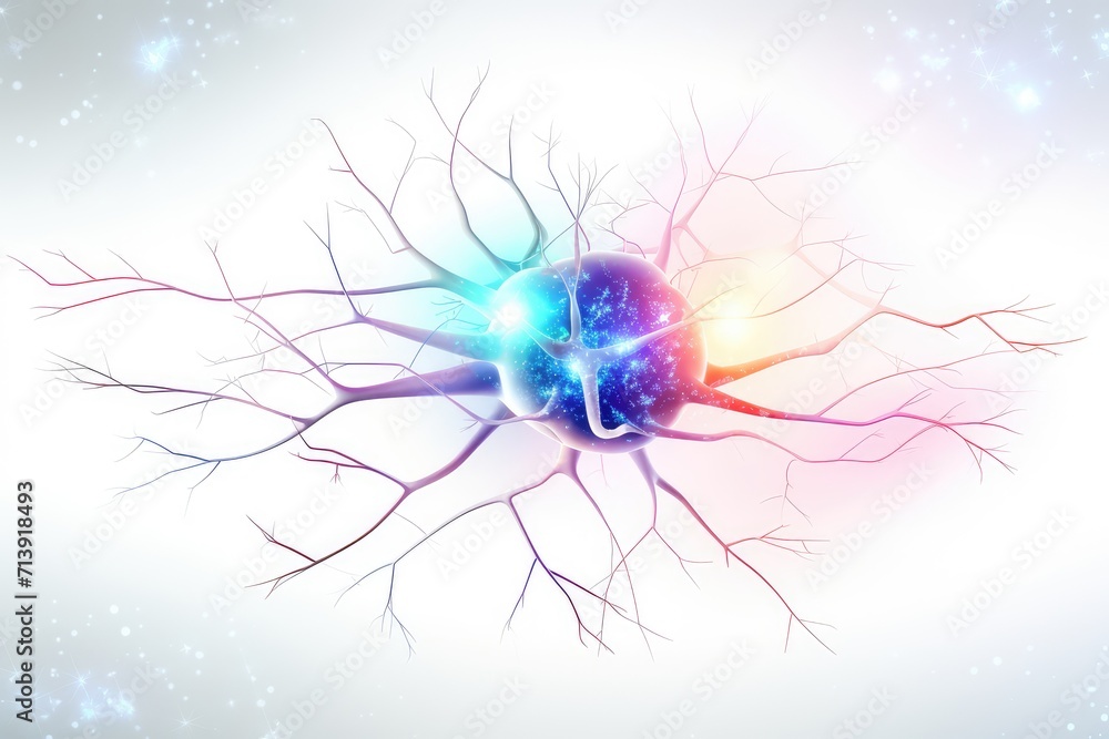 Neuronal network neurons, brain synapses connections to Peripheral ...