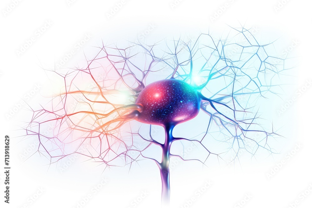 Neuronal network neurons, brain synapses connections to Peripheral ...