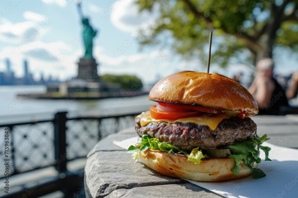 Iconic Burger: A Classic American Burger Presentation, with a Juicy ...