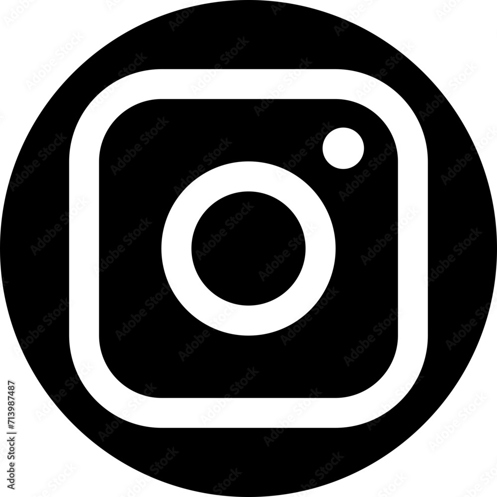 Instagram logo. Insta Realistic social media icon logotype on a ...