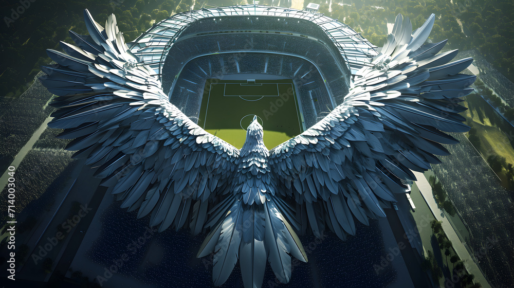 wings of the world, eagle shape football stadium Stock Photo | Adobe Stock