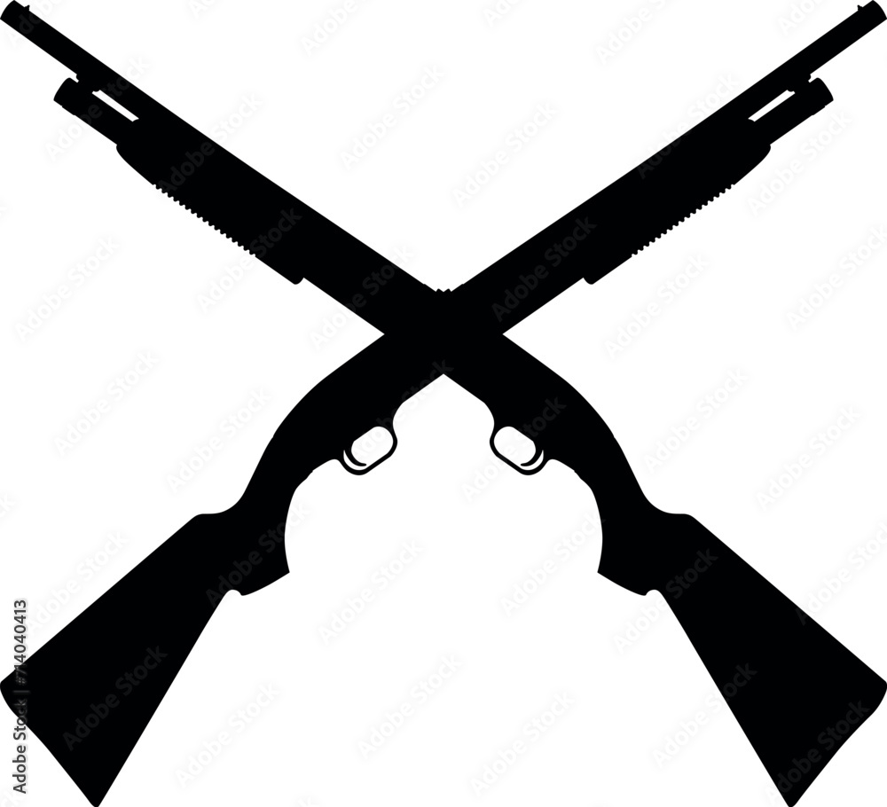 Crossed Shotguns SVG Cut File for Cricut and Silhouette, EPS ,Vector ...