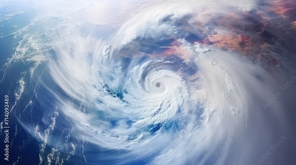 Process of the formation and movement of a huge cyclone above the Earth ...