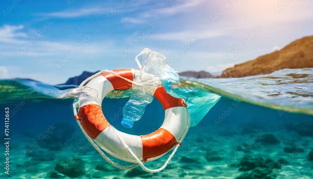 Concept of plastic pollution in the ocean, a plague of our millennium ...