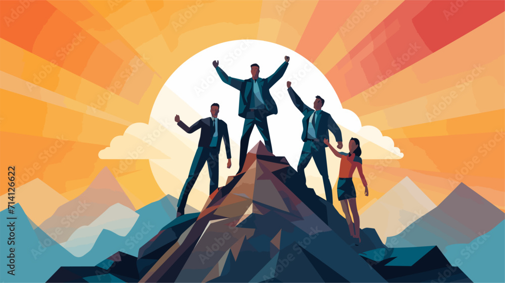 motivational qualities of leadership in a vector scene featuring ...