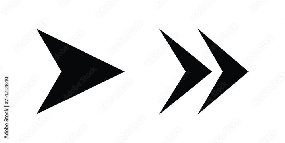 Right arrow icon vector sign and symbol isolated on white background ...