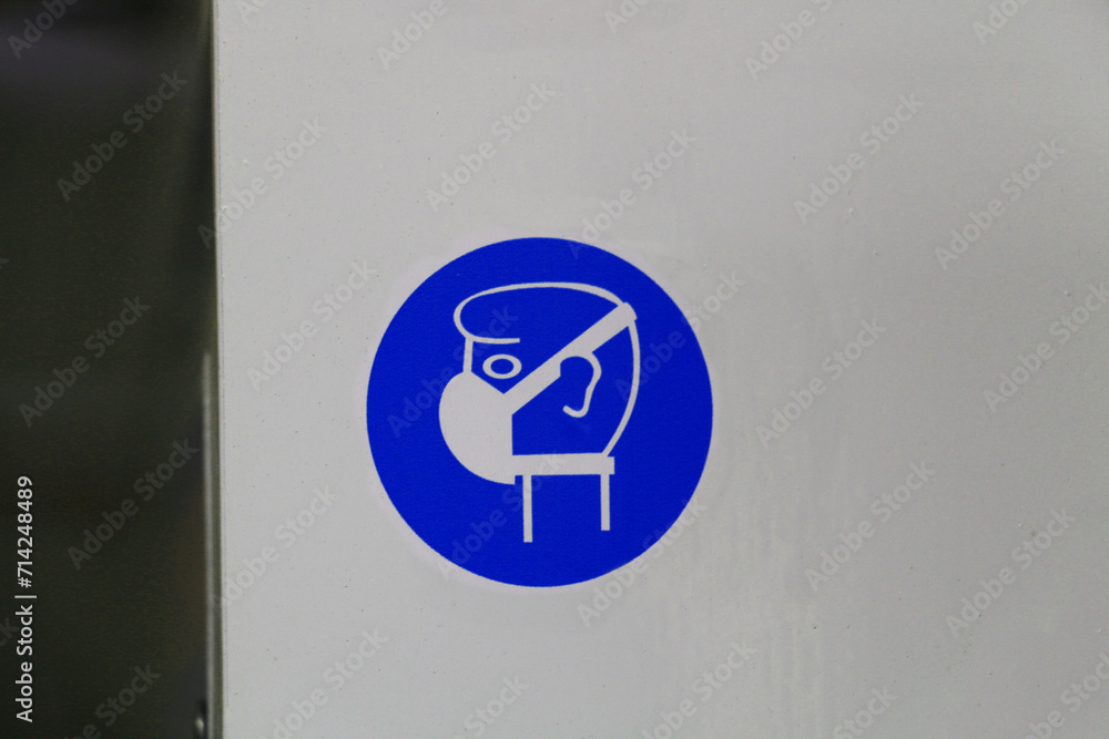 Respiratory protection (MASK) safety signs provide a visual reminder of ...