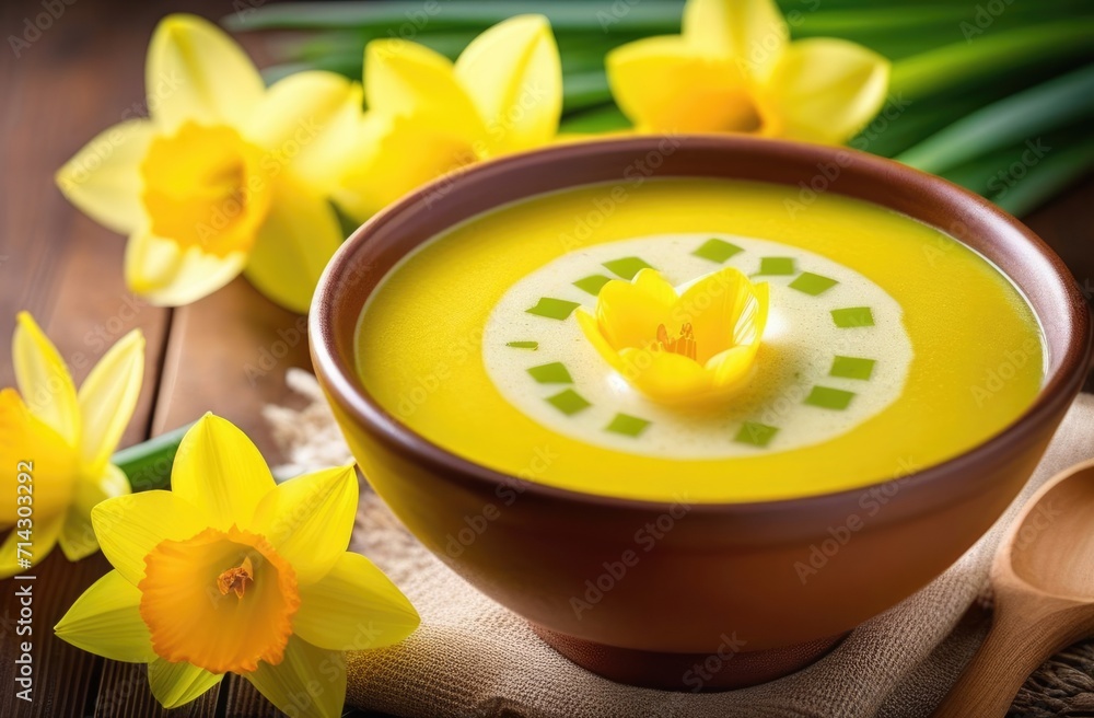 St. Davids Day, national Welsh cuisine, traditional onion soup Cawl ...