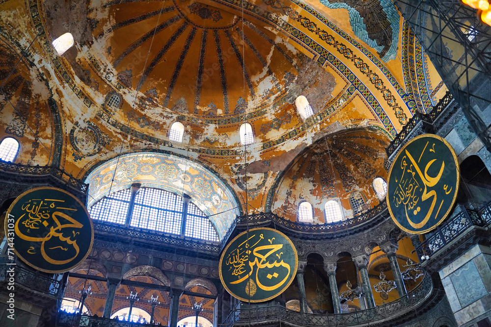 Artistic paintings and decorative motifs of the vaulted ceilings of the ...