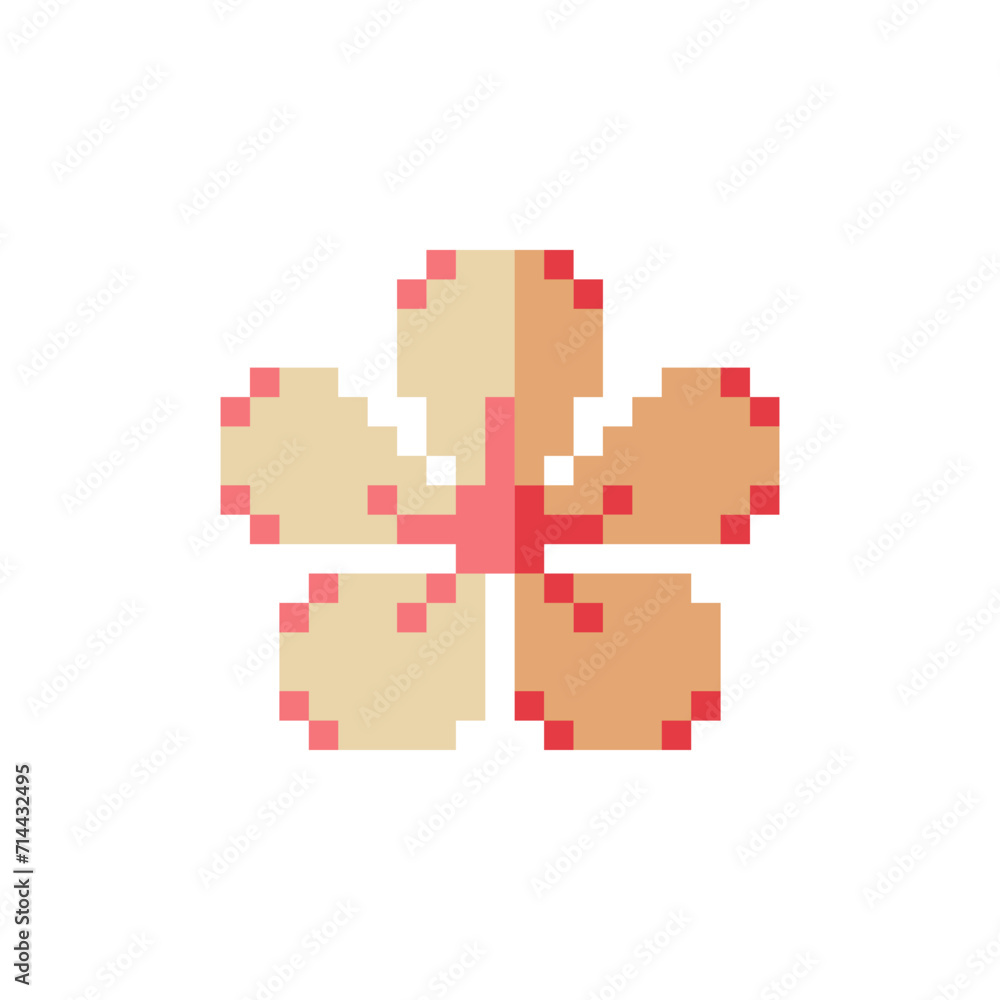 Sakura flower icon. Pixel art style. Symbol of Japanese culture. 8-bit ...