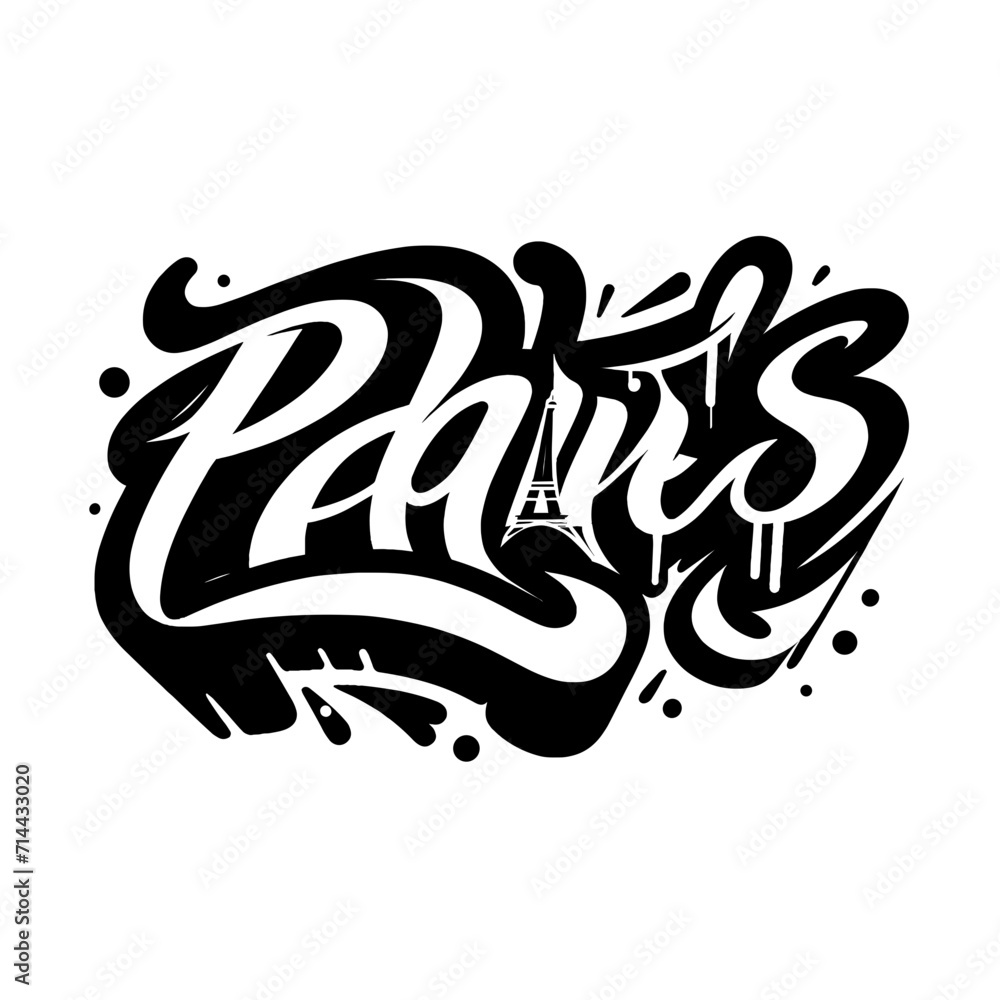 "Paris": A Graffiti-Styled Hand Lettering Vector, Perfectly Suited for ...