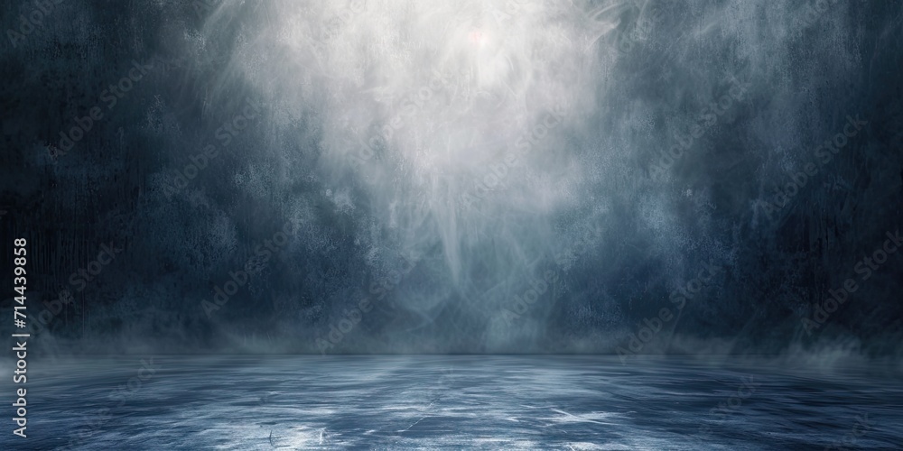 Blue dark abstract light in night background setting empty scene with ...