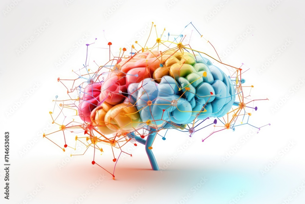 Illustration Stock Neuronal network neurons brain Neurofeedback, synapses, neurosciences ...