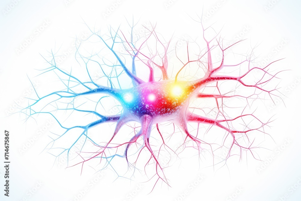 Colored brain neuron mind precision, Stereotactic human axon ...