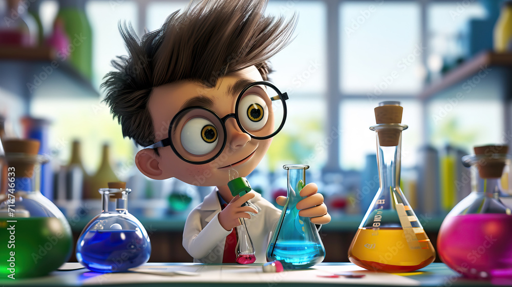 Scientific Wonder Unleashed: 3D Animated Model of a Determined Young ...