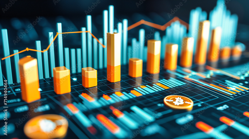 Financial growth chart: A digital representation of financial success ...