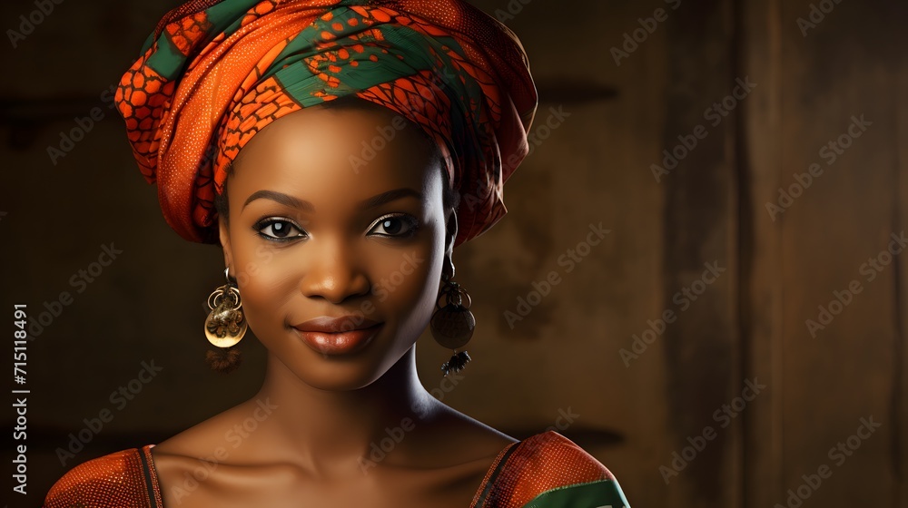 Smiling Zambian African woman wearing beautiful traditional dress Stock ...