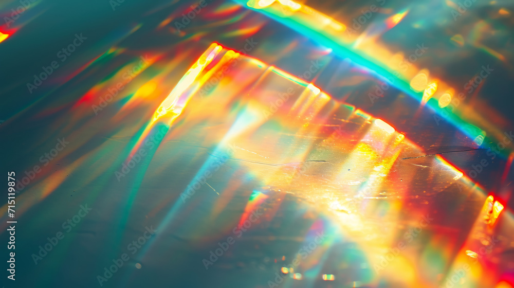 Prism light reflection with rainbow flare. Crystal sparkle burst ...