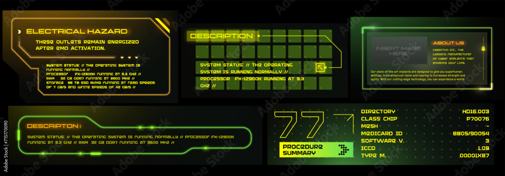 Virtual reality Cyberpunk HUD interface. ci-fi digital interface ...