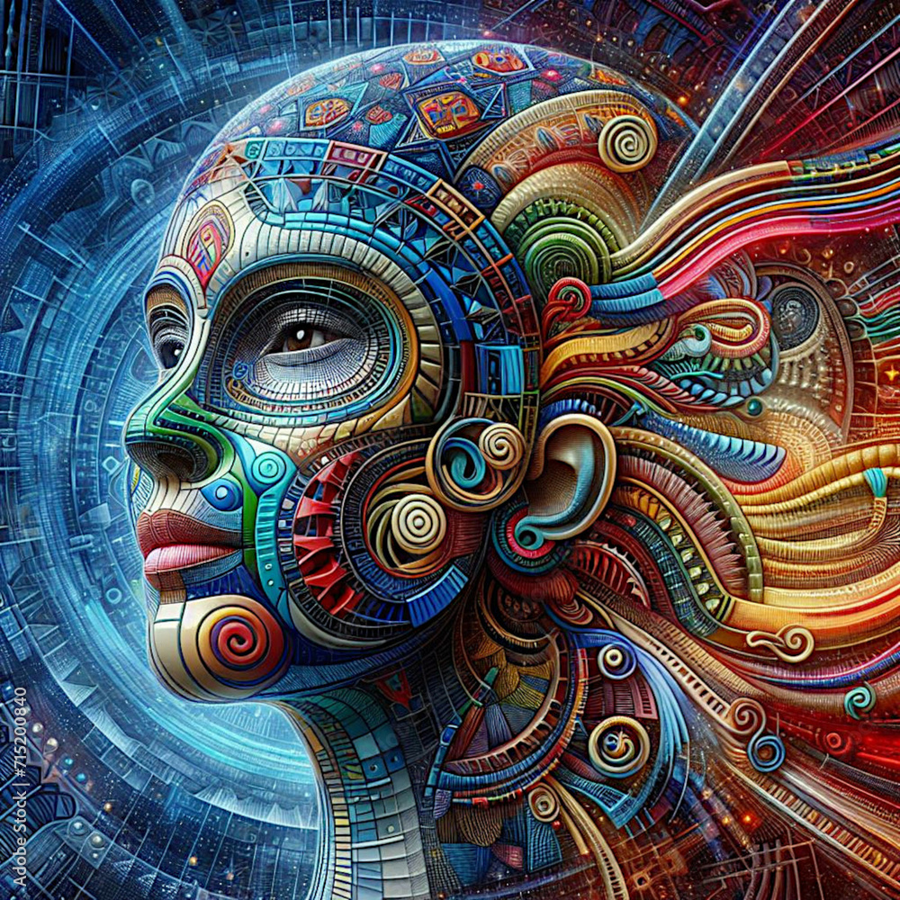 Abstract digital art with idealism in sculpture. Ideal for frames and ...