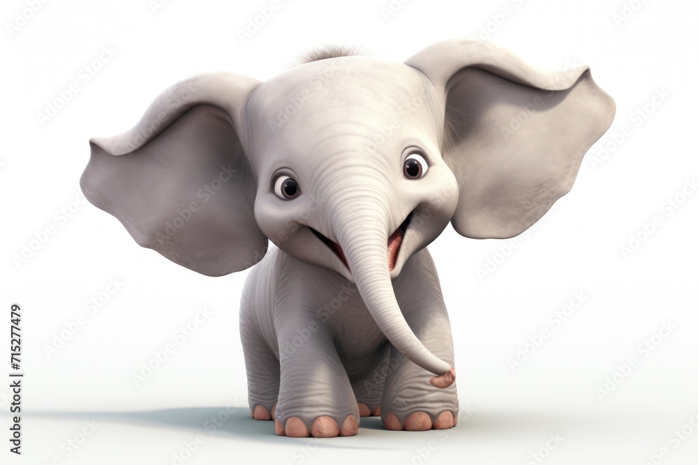 an elephant with a surprised look on it's face, standing in front of a ...