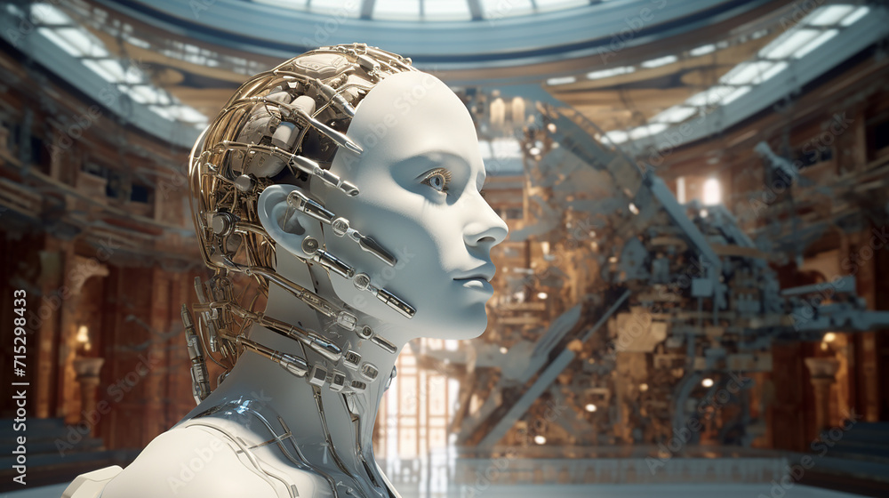 futuristic AI interpretation of classic masterpiece with modern ...