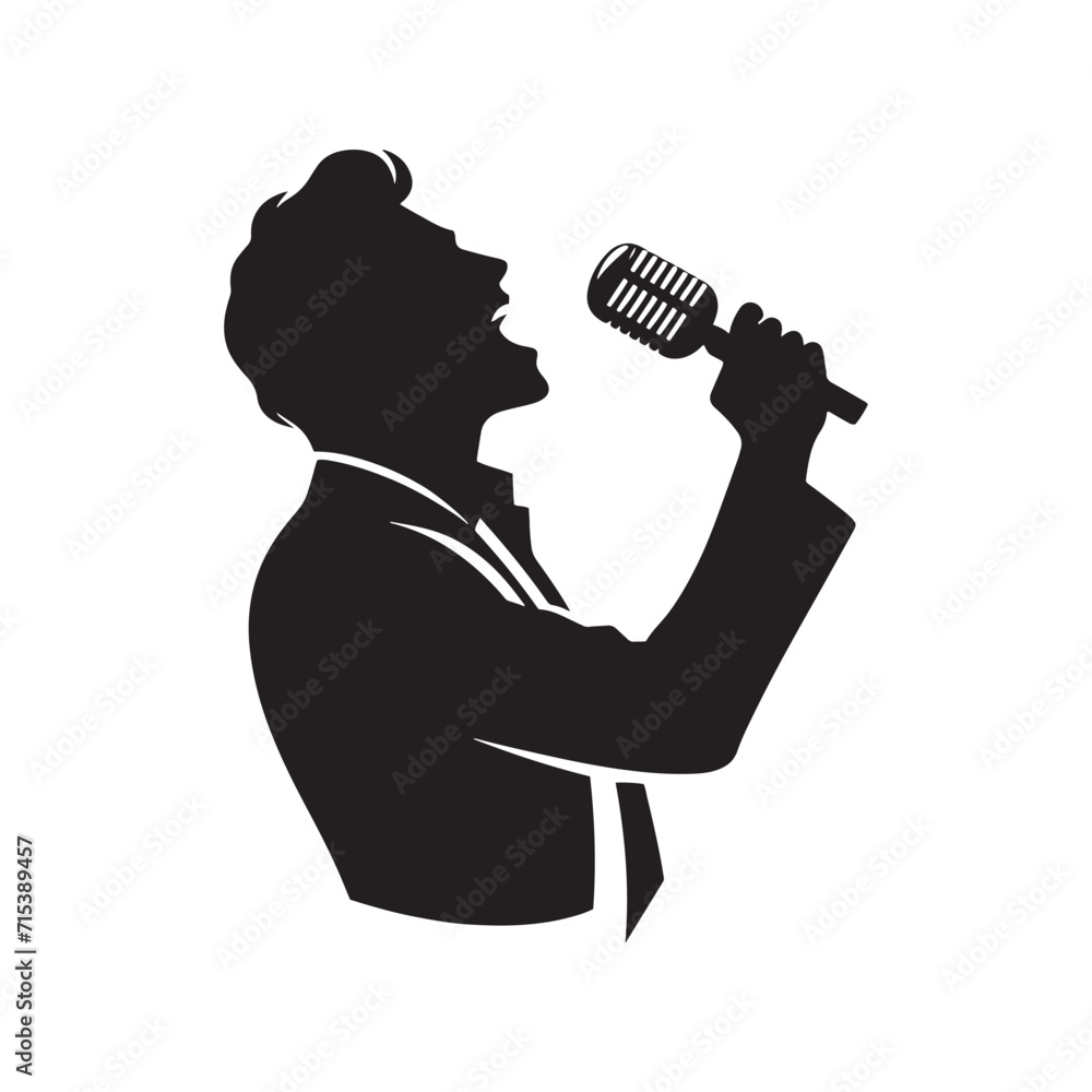 Serenade in Silhouette: Singer Silhouette Set Offering a Serenade of ...