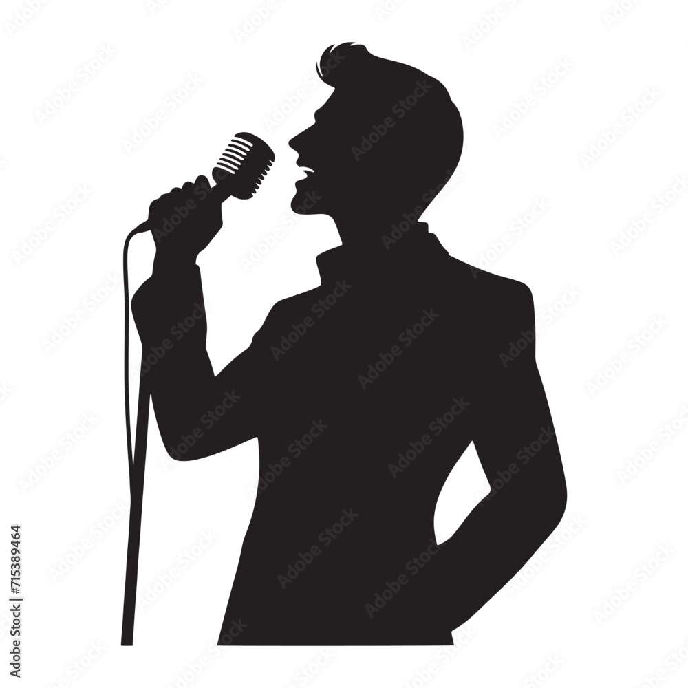 Echoes of Ecstasy: Man Singing Silhouette Series Conveying the Ecstasy ...