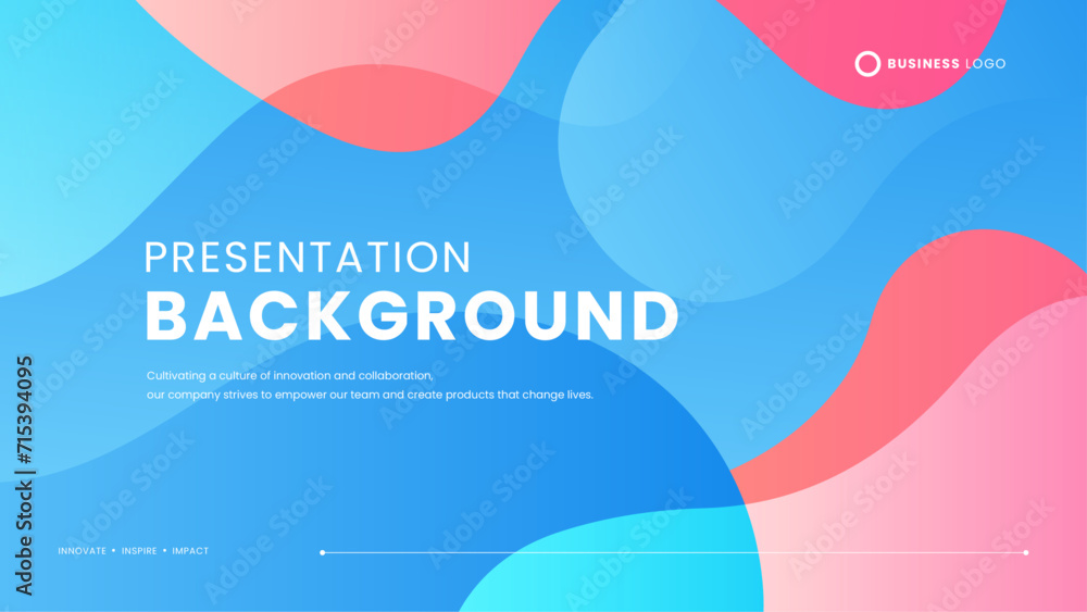 Blue peach and pink vector abstract simple background with wave and ...