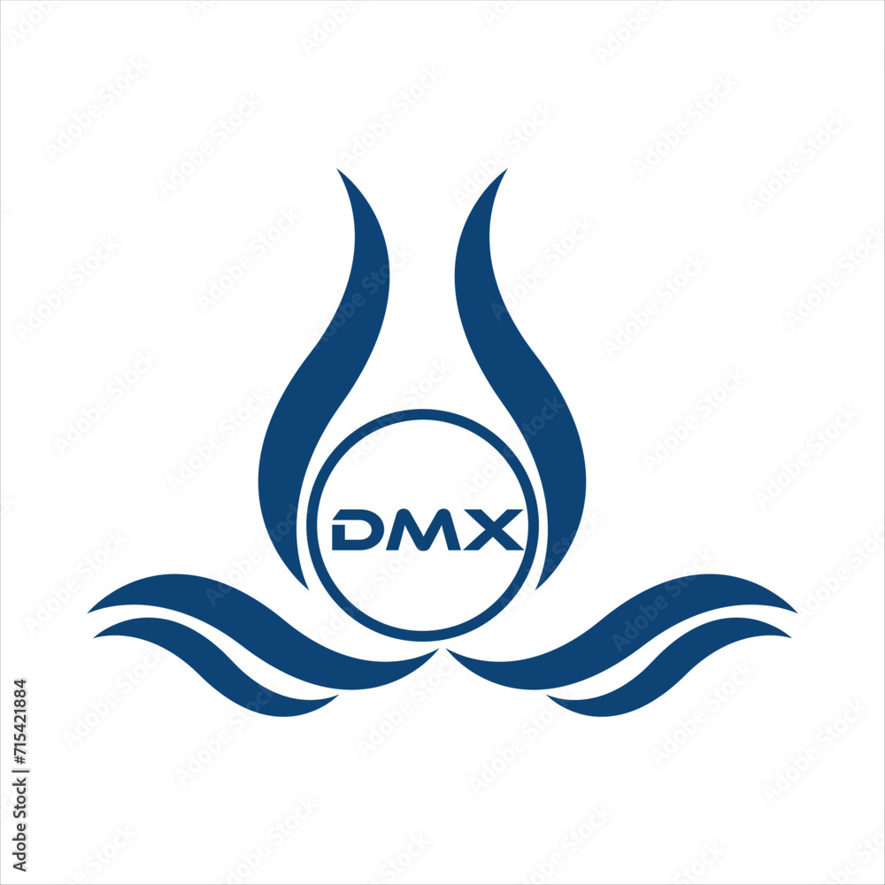 DMX letter water drop icon design with white background in illustrator ...