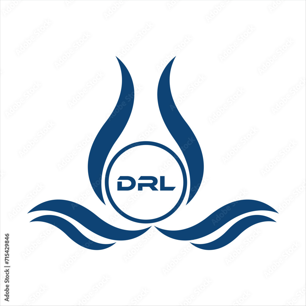 DRL letter water drop icon design with white background in illustrator ...