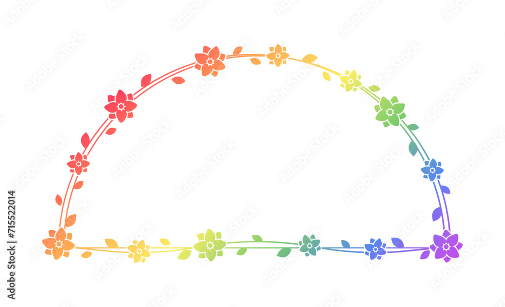 Rainbow floral arch frame template. Pride Month Frame Border Design ...