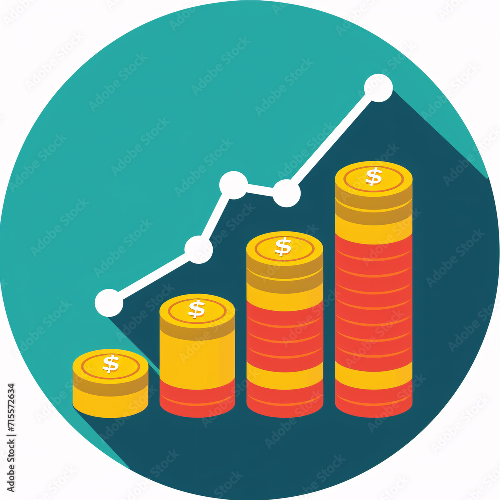 Illustration of financial growth chart, barometer type chart ...