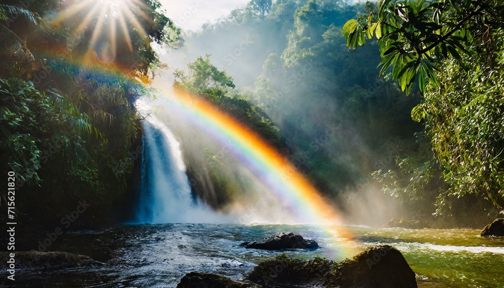 Spectacular Harmony: A Colorful Rainbow Arches Over a Majestic ...