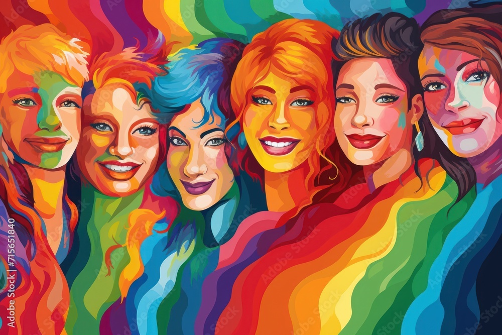 Diversity in Society concept. LGBT and LGBTQ rainbow in bright design ...