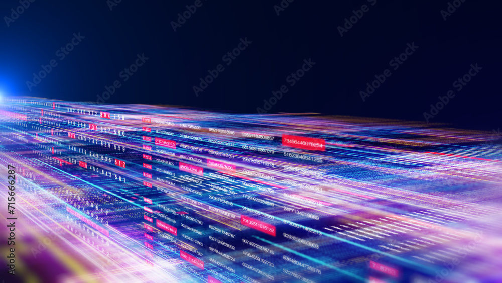 HUD Digital Number Data Sampling Simulation Concept Illustration ...
