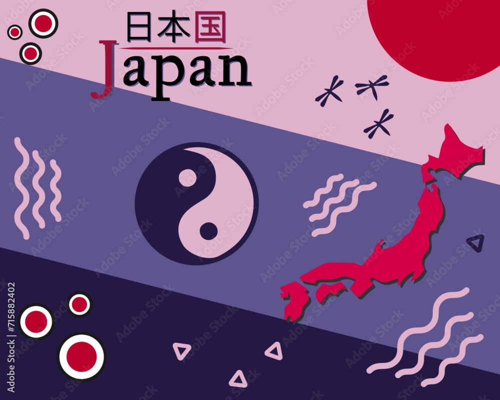 Japan, vector illustration of Japanese culture Stock Vector | Adobe Stock