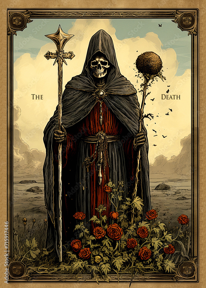 Medieval style tarot with the death image of Major Arcana used in ...
