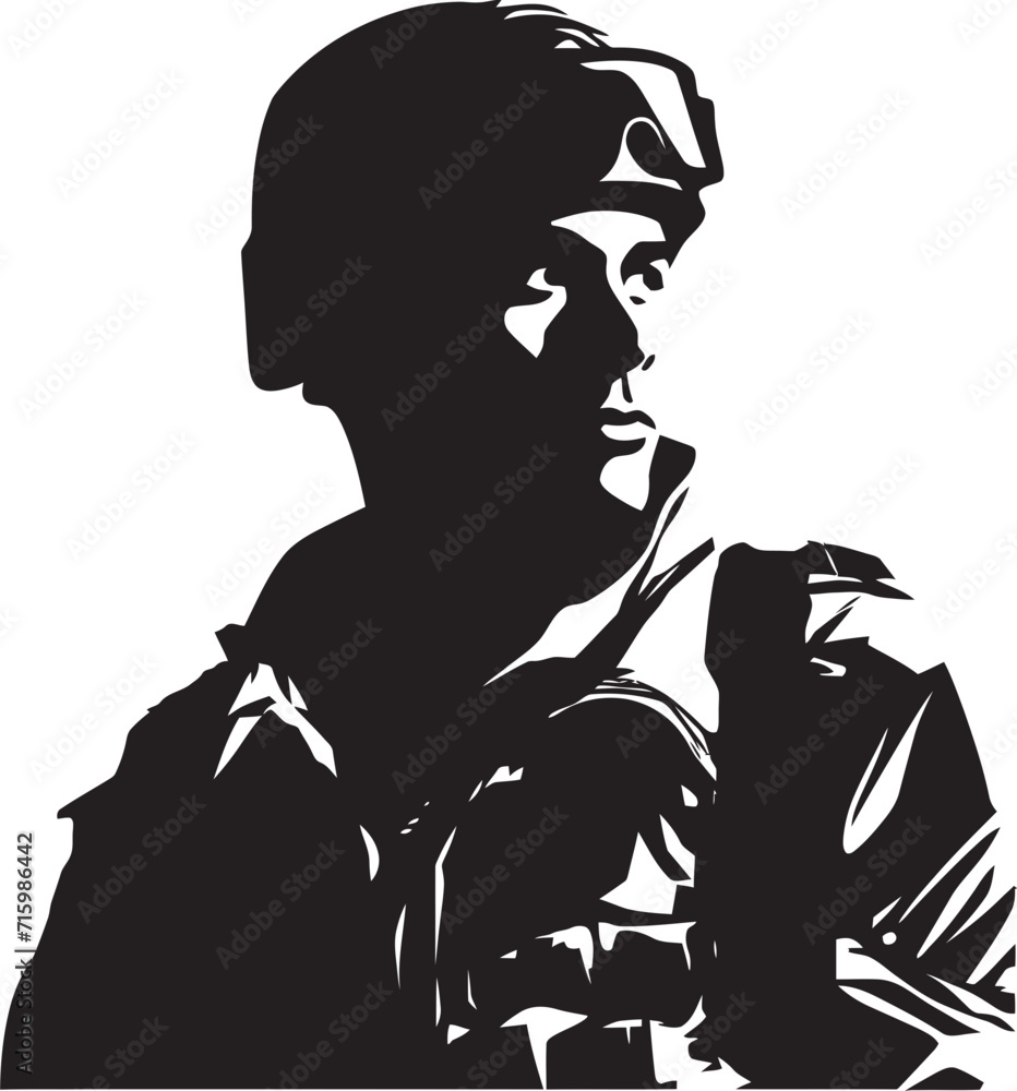 Camo Avenger Vector Logo of a Military Man with a Gun in Camouflage ...