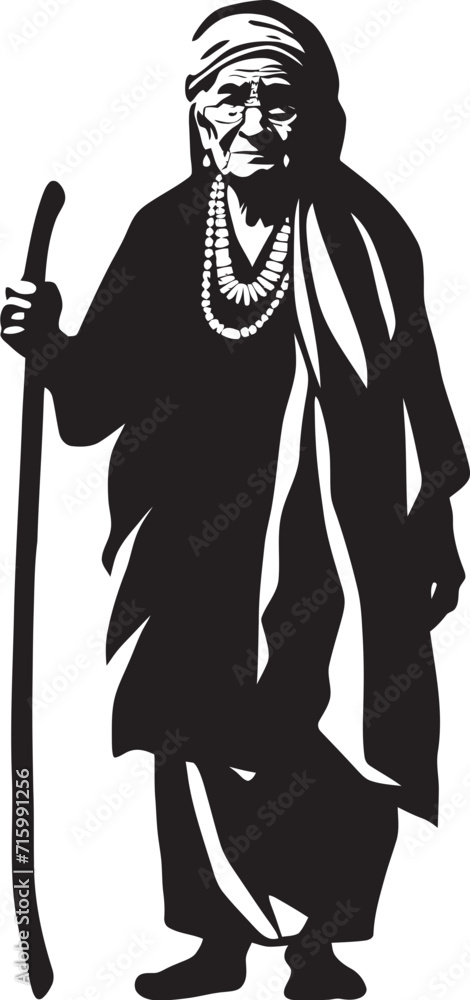 Aged Wisdom Vintage Lady Symbol in Monochrome Matronly Majesty Iconic ...