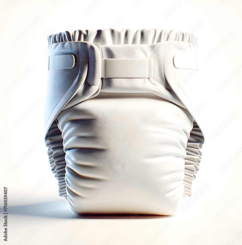 Soft-Textured Baby Diaper Design in 3D Illustration - Concept of Child ...