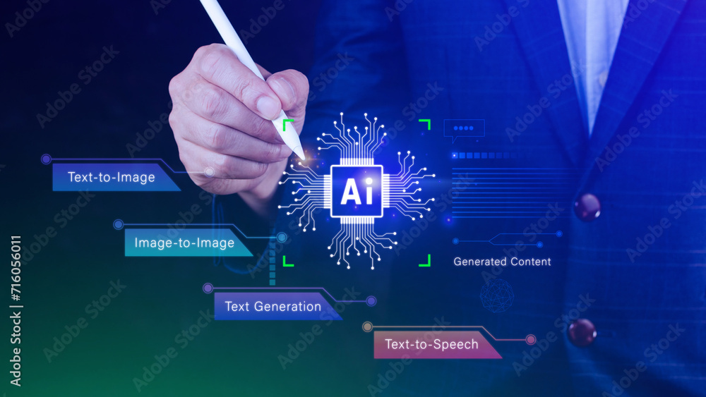 Ai tech, using virtual graphic Global Internet connect Chatgpt Chat ...
