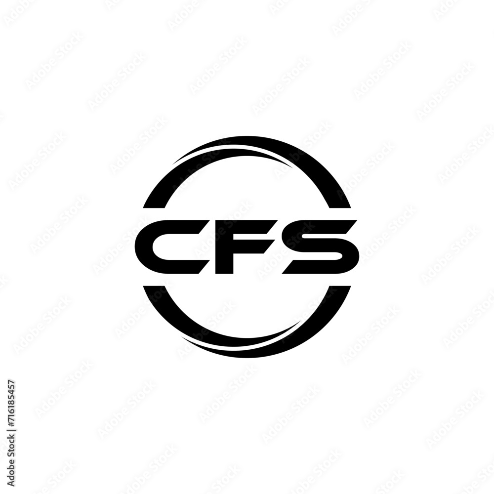 CFS letter logo design with white background in illustrator, cube logo ...
