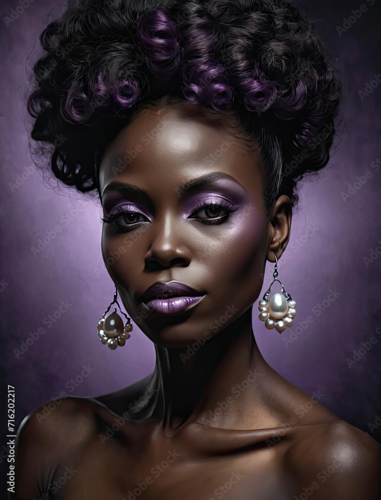 Romantic Anticipation - Artistic close-up portrait of a slim, very dark ...