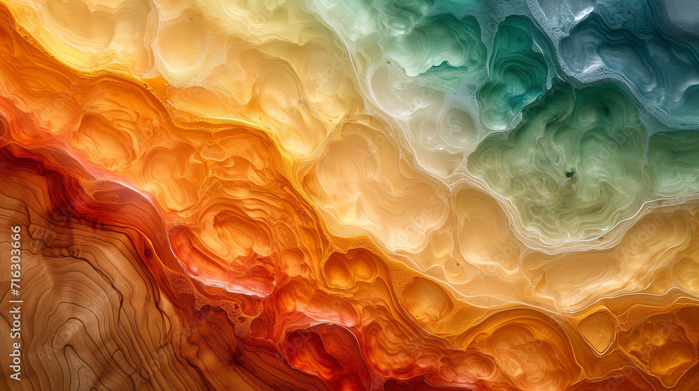 Abstract wood and colored epoxy resin texture background. Captivating ...