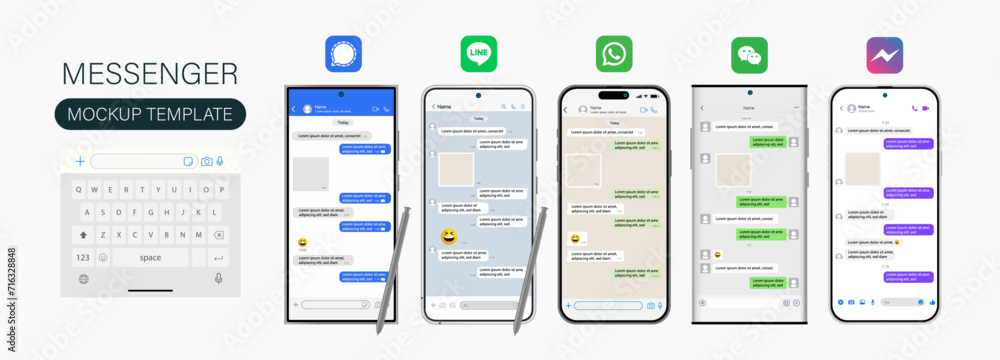 Popular Messaging Apps with keypad, WhatsApp, Facebook, WeChat, Signal ...