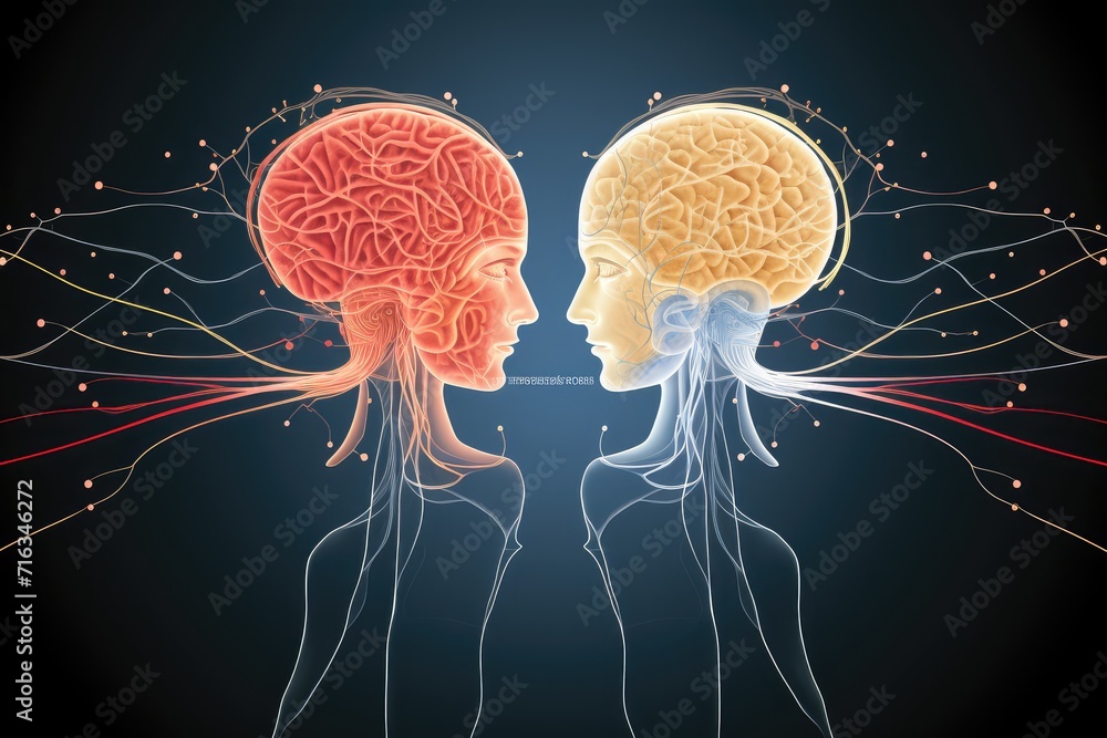 Stock-Illustration „Fractal yellow light brain illustration ...