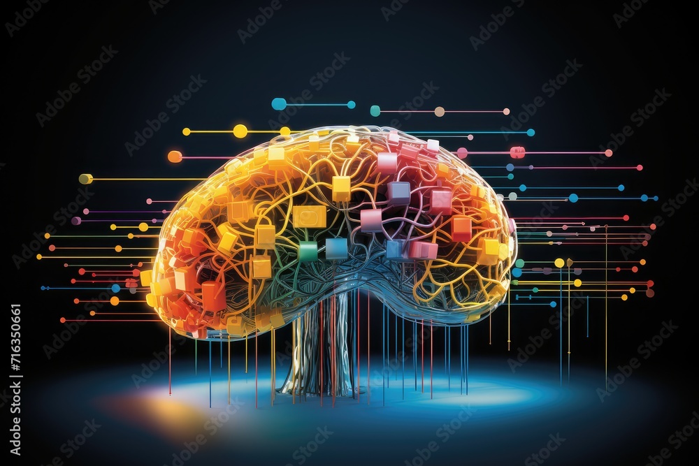 Stock-Illustration „Human Mind Brain neurons Neuroplasticity transmit ...